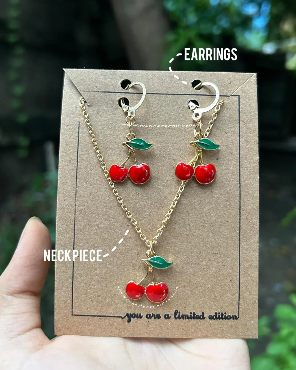 Cherry Neckpiece & Earrings Set – Wanderer Nirvana