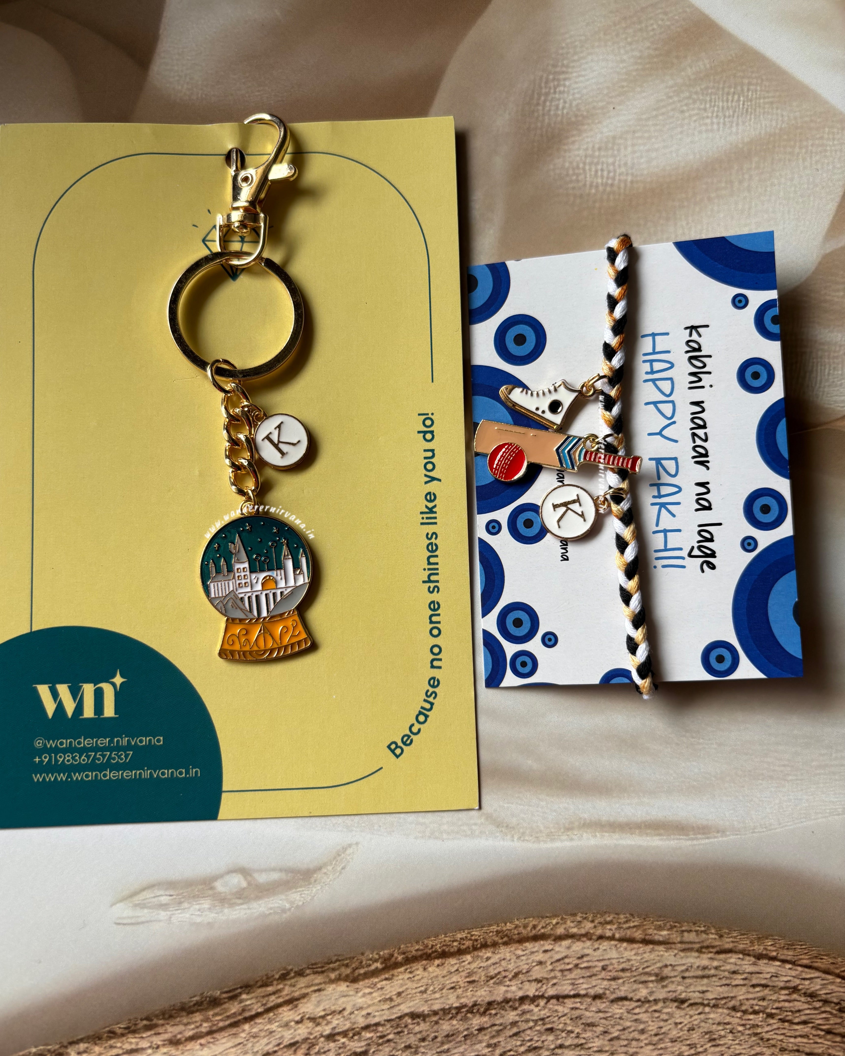 Cricket Rakhi Harry Keychain Combo – Wanderer Nirvana
